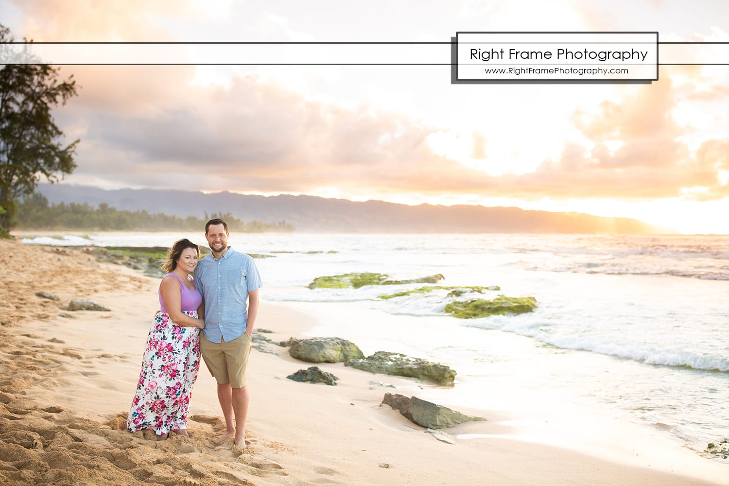 Sunset Oahu Family Photography at Papailoa Beach, Hawaii